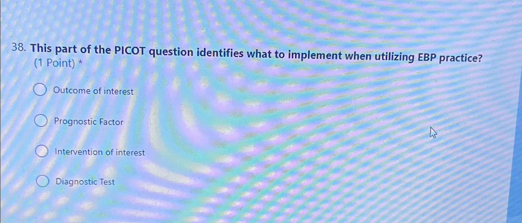 Solved This part of the PICOT question identifies what to | Chegg.com