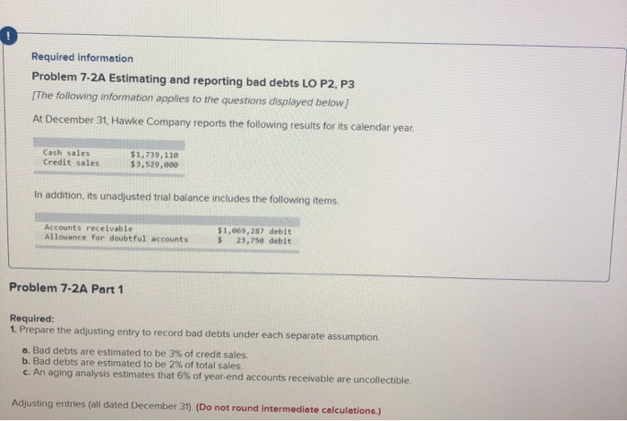 Solved Required information Problem 7-2A Estimating and | Chegg.com