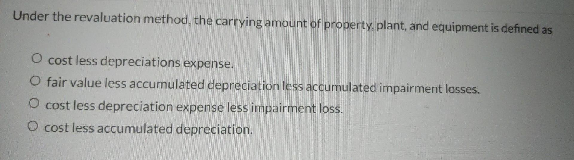 Solved Under the revaluation method, the carrying amount of | Chegg.com