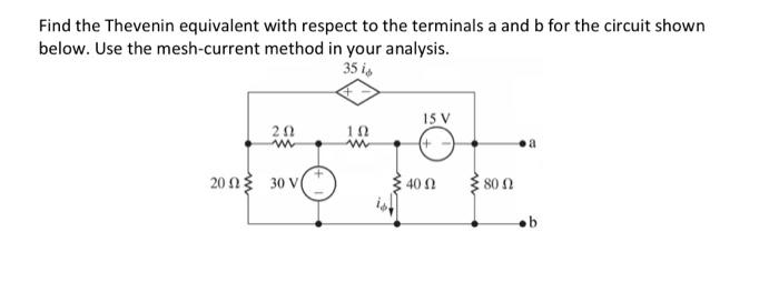 Solved Find the Thevenin equivalent with respect to the | Chegg.com