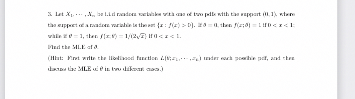 Solved Let x1,cdots,xn ﻿be i.i.d random variables with one | Chegg.com