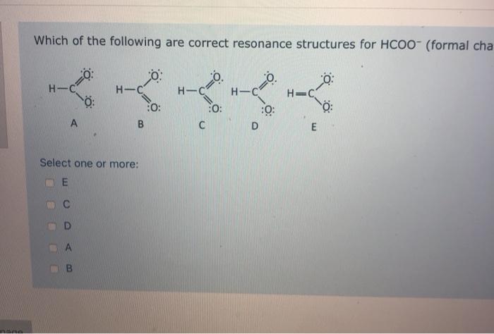 Solved Which of the following are correct resonance | Chegg.com