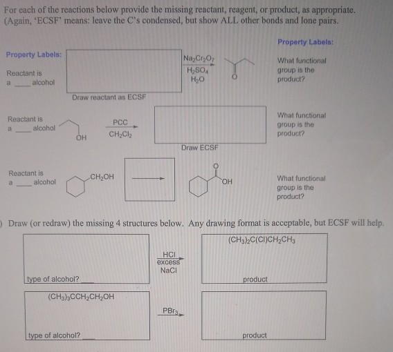Solved 1. For each of the reactions below provide the | Chegg.com