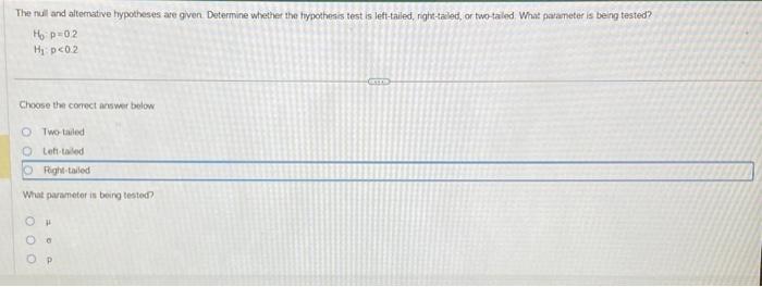 The null and alternative hypotheses ate given. | Chegg.com
