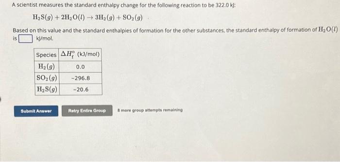 Solved A scientist measures the standard enthalpy change for | Chegg.com
