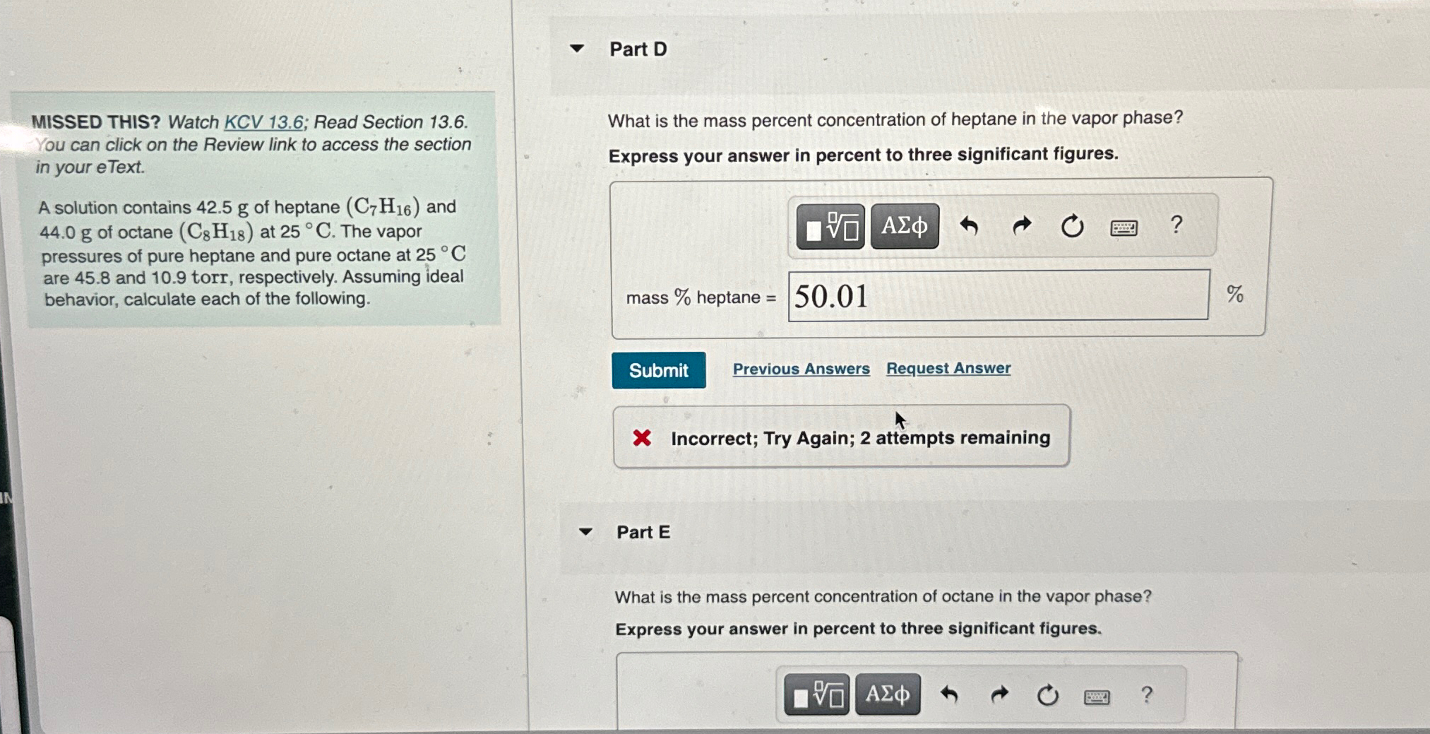 Solved MISSED THIS? Watch KCV 13.6; Read Section 13.6. ﻿You | Chegg.com