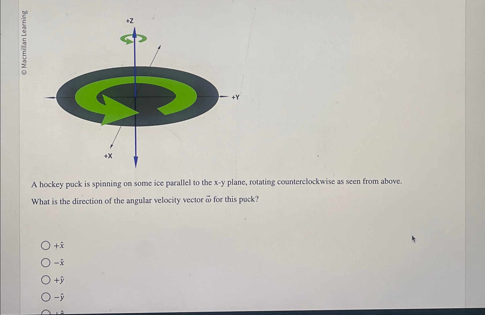 Solved A hockey puck is spinning on some ice parallel to the | Chegg.com