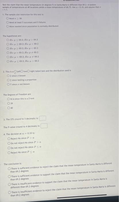 Solved -1. 1 . 1. The sample dize fratericoon for atis tist | Chegg.com