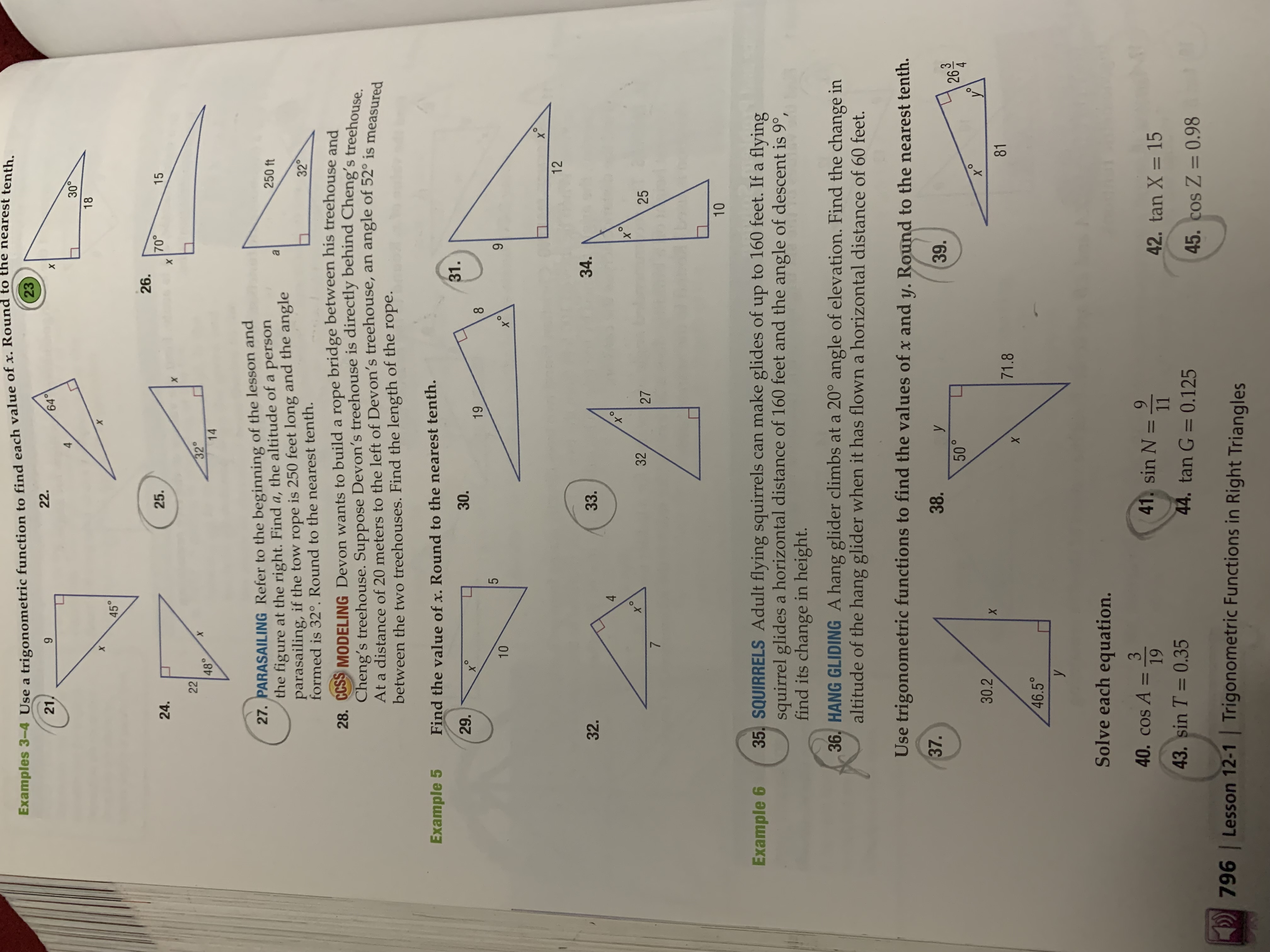 Solved Examples 3-4 ﻿Use a trigonometric function to find | Chegg.com