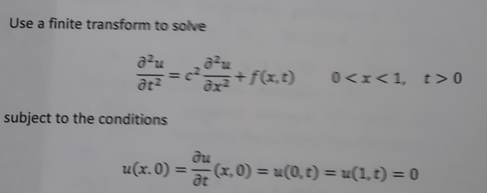 Solved Use a finite transform to solve | Chegg.com