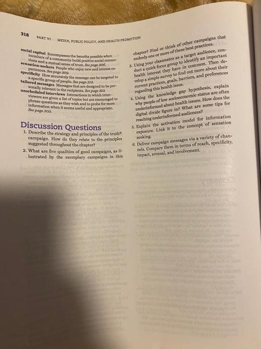 318 PART VI MEDIA, FUDLCTOLDCV, ANDHEALTH PRONOTOON | Chegg.com