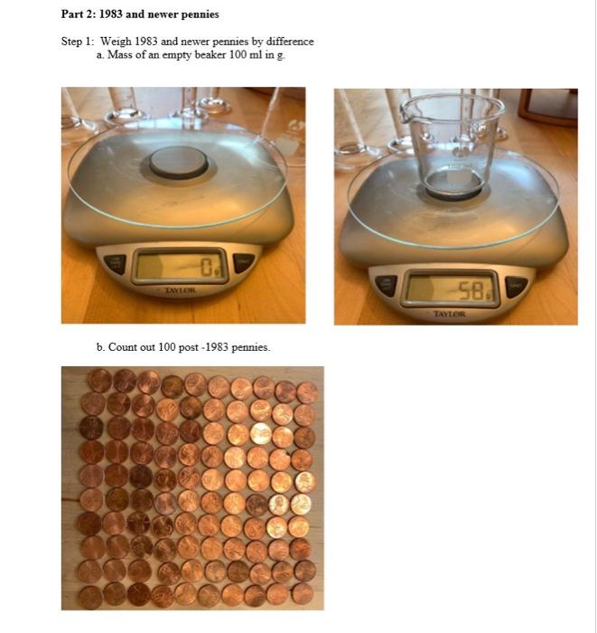 Solved density = mass / volume or d=m/v Pennies minted in | Chegg.com