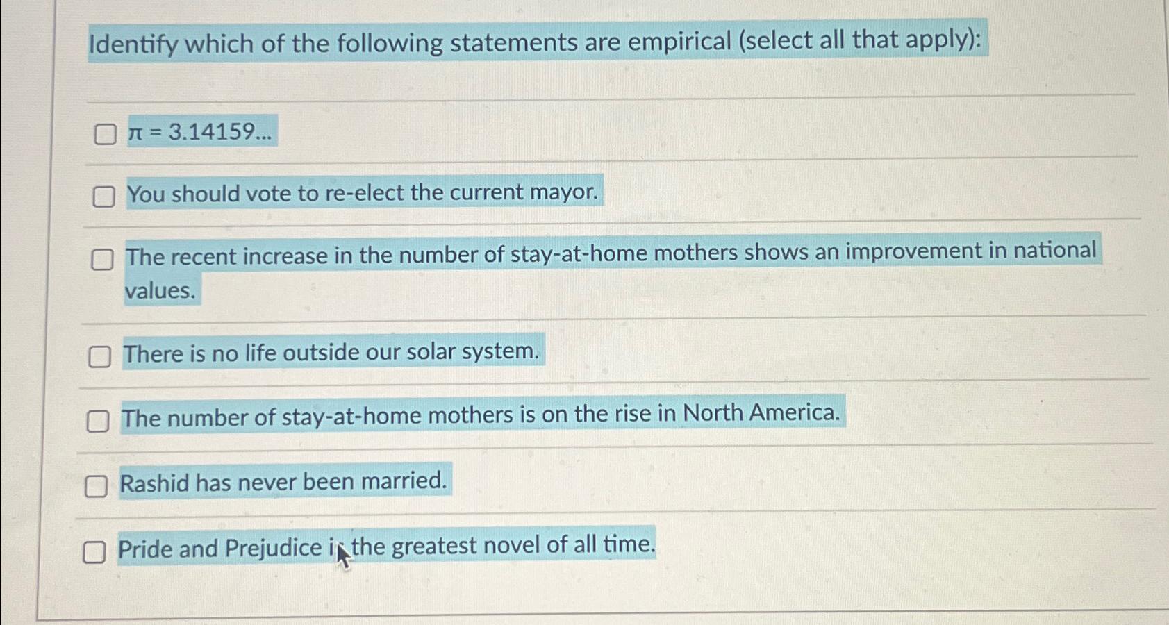 Solved Identify which of the following statements are | Chegg.com