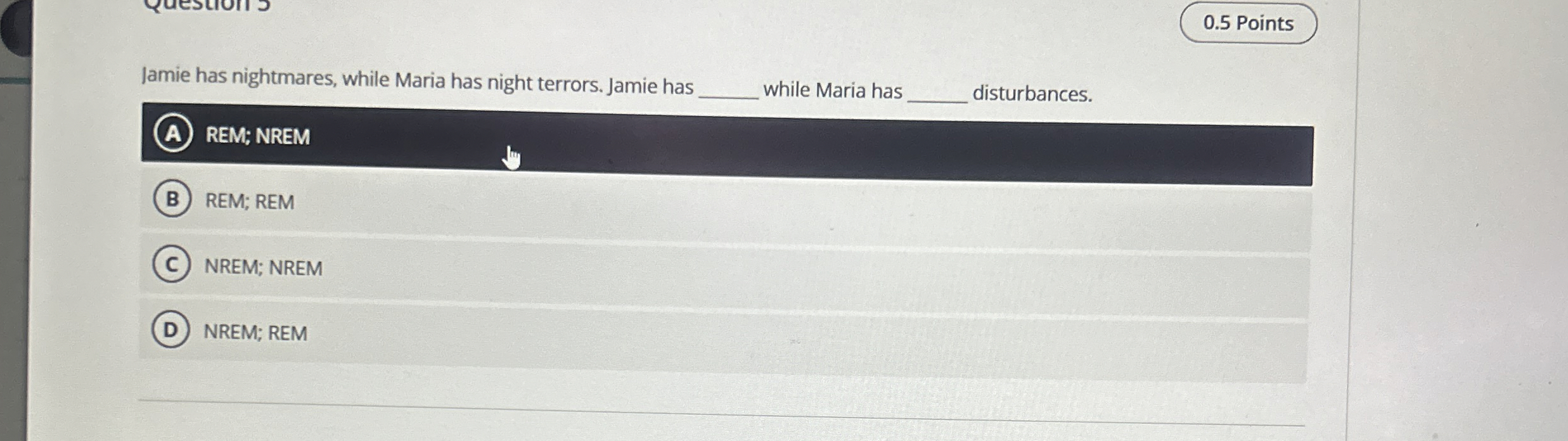 Solved Jamie has nightmares, while Maria has night terrors. | Chegg.com