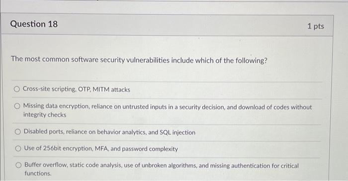 Solved The Most Common Software Security Vulnerabilities