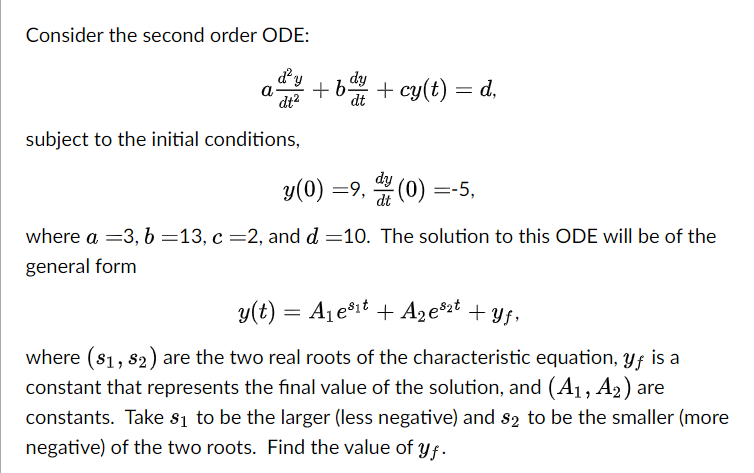 Solved Consider the second order | Chegg.com