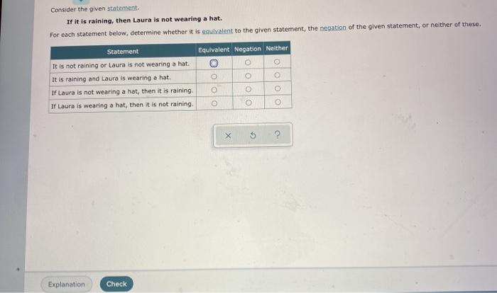 Solved Consider the given statement If it is raining, then | Chegg.com