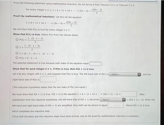 Solved Prove the following statement using mathematical | Chegg.com