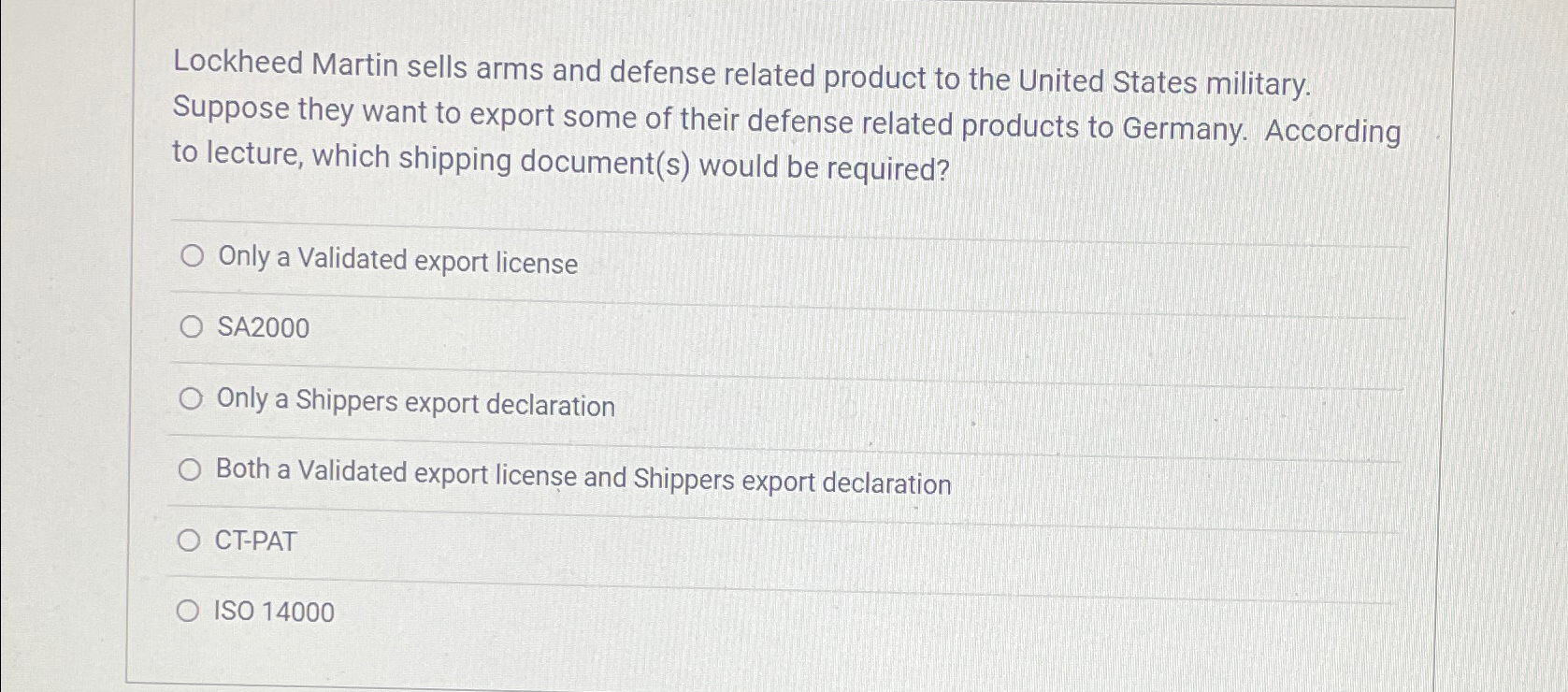 Solved Lockheed Martin sells arms and defense related | Chegg.com