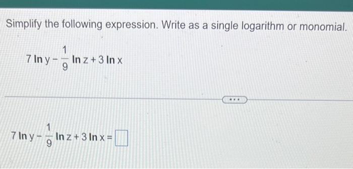 Solved Simplify the following expression. Write as a single | Chegg.com