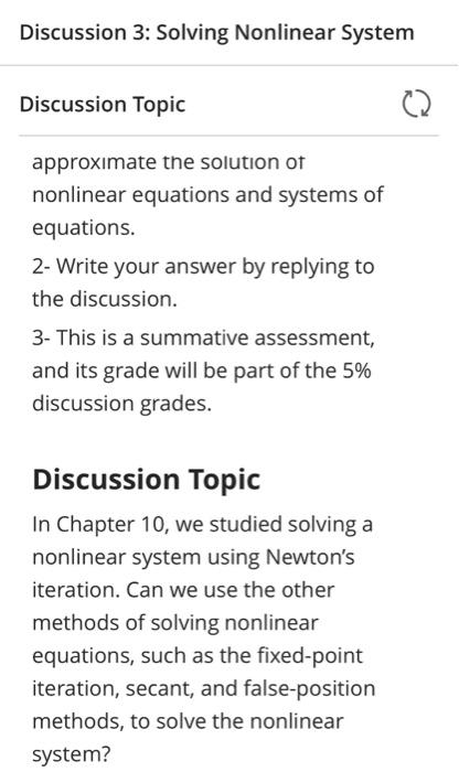 Chapter 10: Numerical Solutions of Nonlinear Systems | Chegg.com