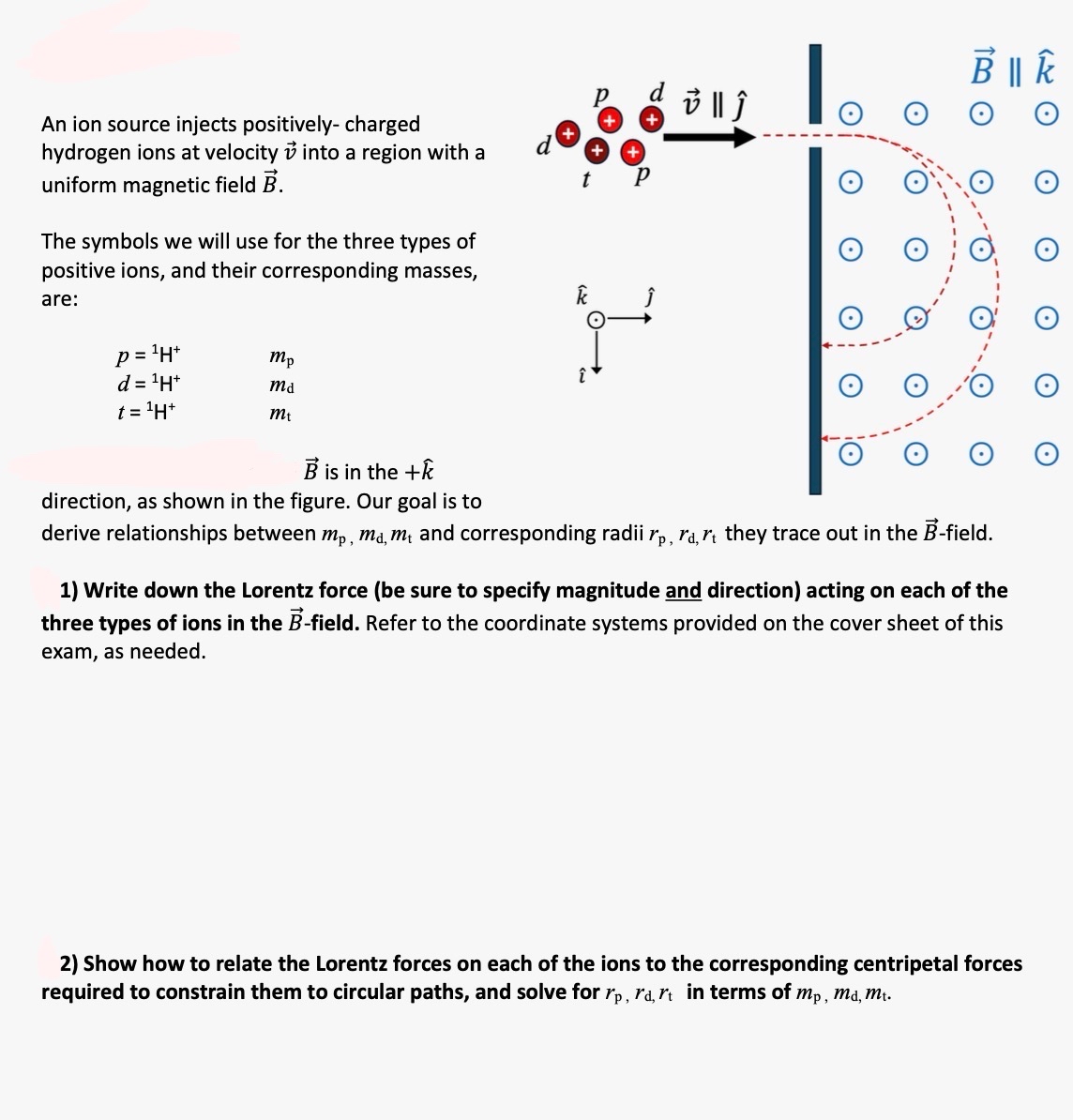 Solved An ion source injects positively- ﻿charged hydrogen | Chegg.com