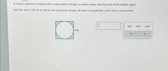 Solved A circle is placed in a square with a side length of | Chegg.com