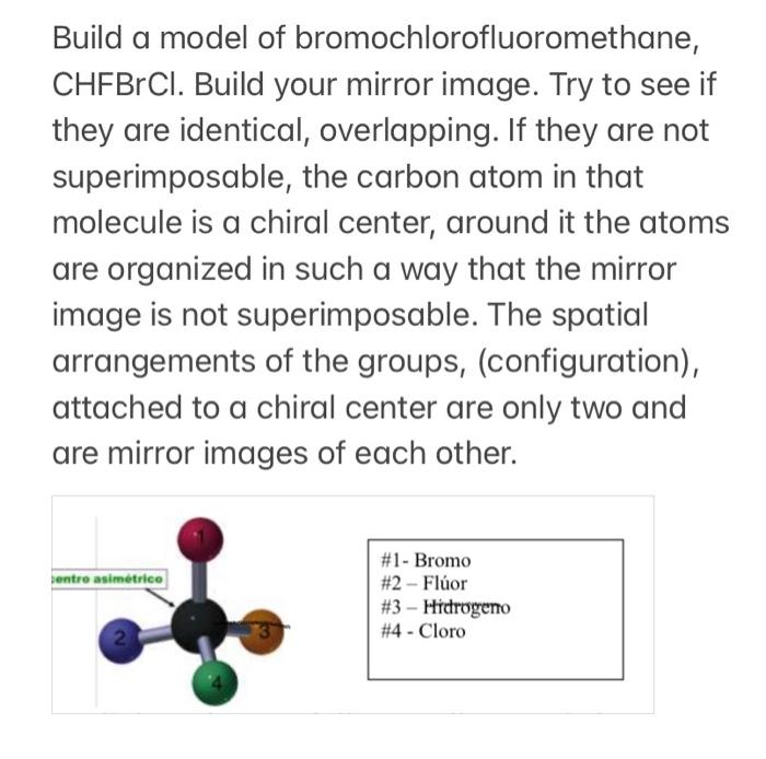 Solved Build a model of bromochlorofluoromethane, CHFBrCl. | Chegg.com