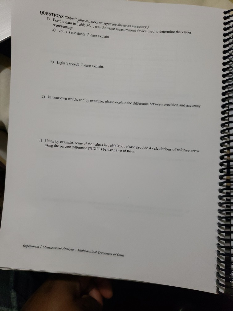 Solved 27 Lab Section Date Name Report On Experiment 1