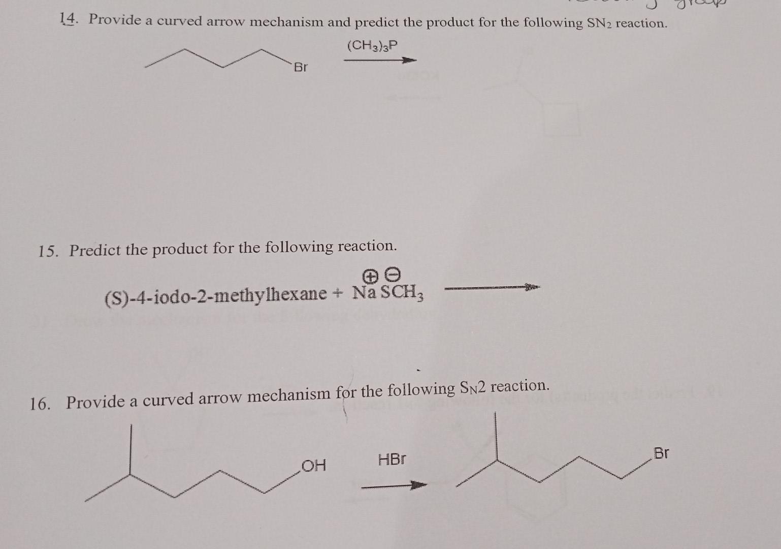 Solved 14. Provide a curved arrow mechanism and predict the | Chegg.com