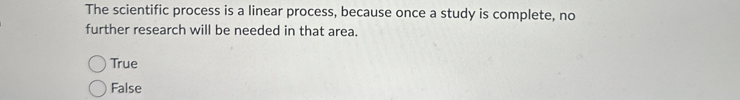 The scientific process is a linear process, because | Chegg.com