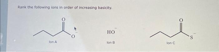 Solved Rank the following ions in order of increasing | Chegg.com