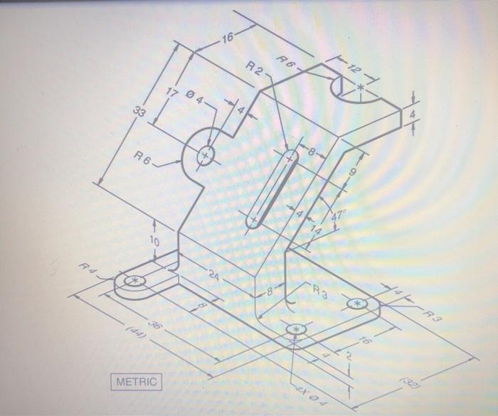 Draw using Solidworks the 3D model of the object | Chegg.com