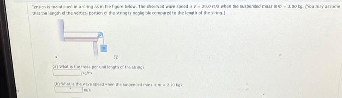 Solved Tension is maintained in a string as in the figure | Chegg.com
