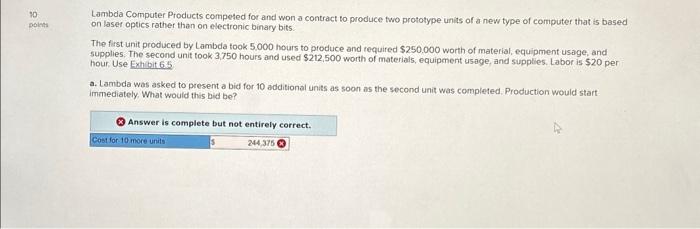 Solved Lambda Computer Products competed for and won a | Chegg.com