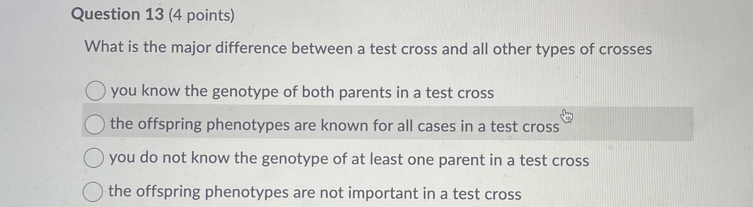 Solved Question 13 (4 ﻿points)What is the major difference | Chegg.com