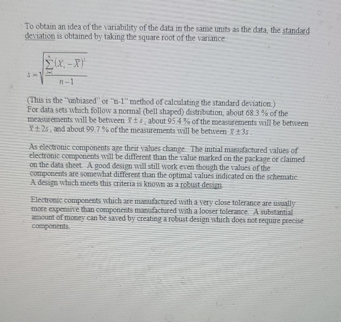 Solved LAB #5 Maximum Power Transfer Theorem and Statistical | Chegg.com