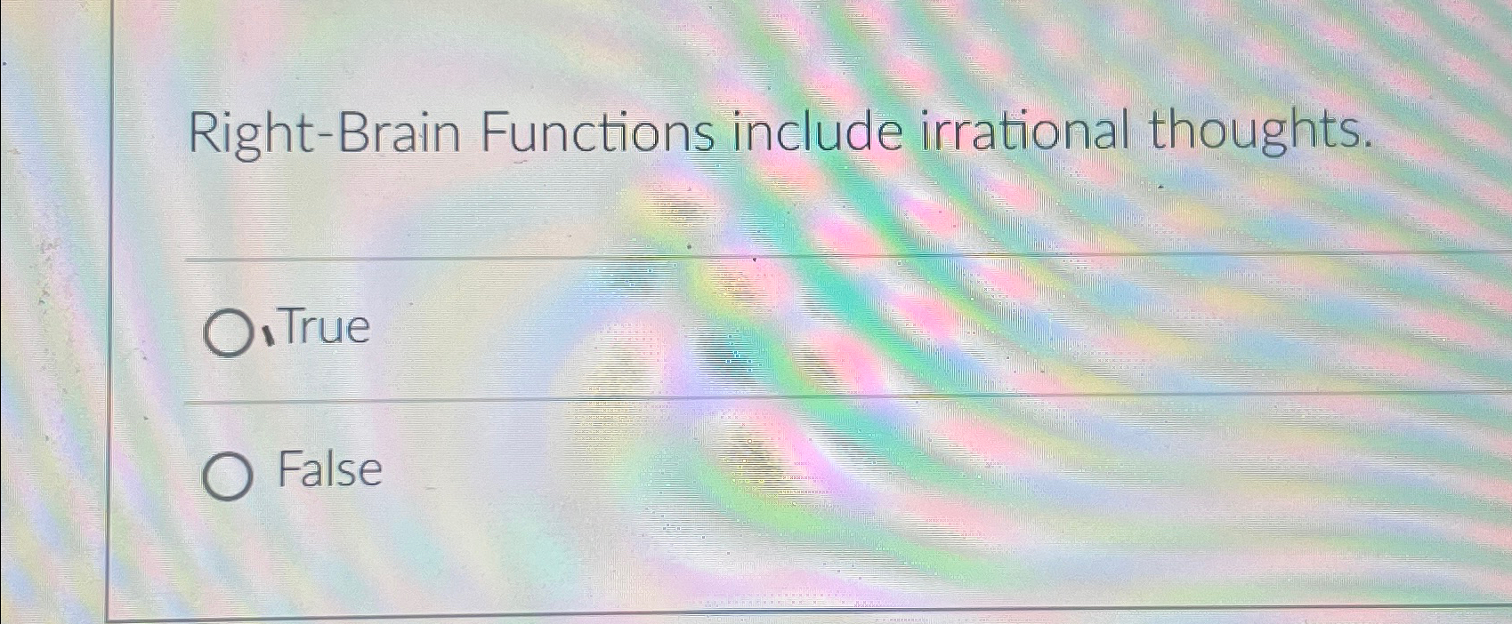 Solved Right-Brain Functions include irrational | Chegg.com
