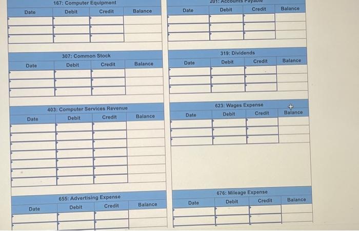 Solved Prepare ledger accounts (in balance column format) | Chegg.com