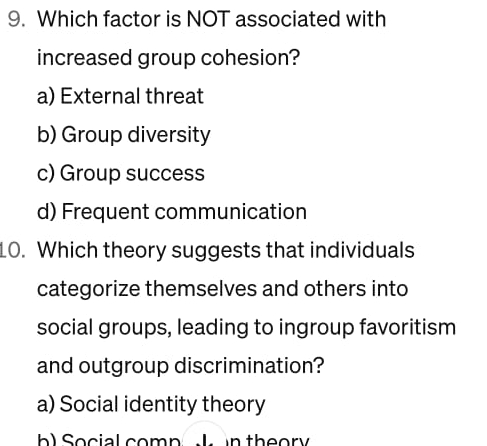 Solved Which factor is NOT associated with increased group | Chegg.com