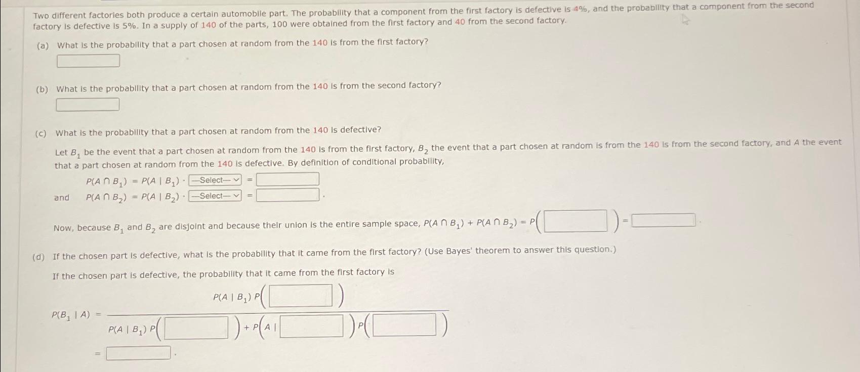 Solved factory is defective is 5%. ﻿In a supply of 140 ﻿of | Chegg.com