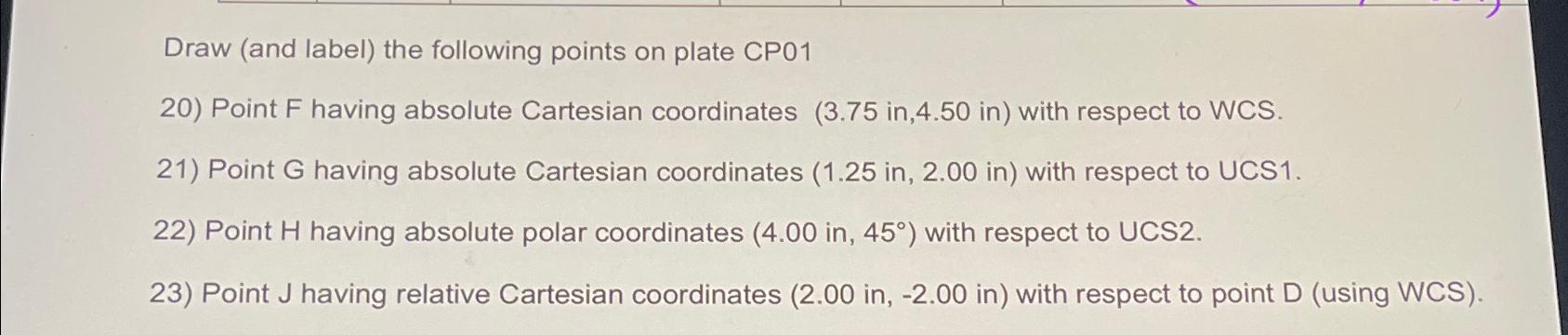 Solved Draw (and label) ﻿the following points on plate | Chegg.com