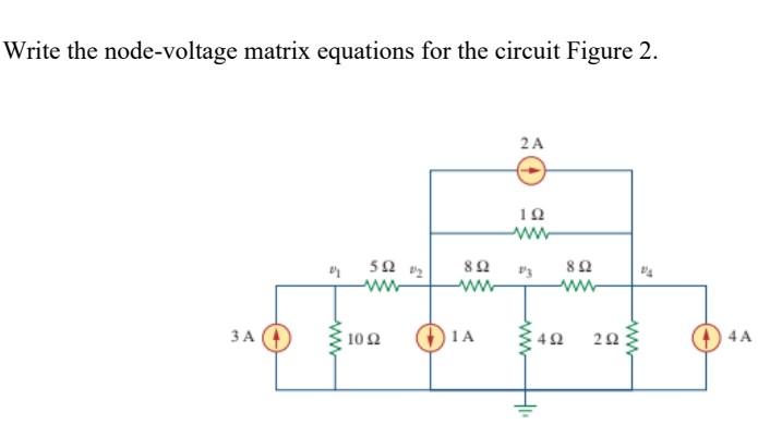 Solved Write the node-voltage matrix equations for the | Chegg.com