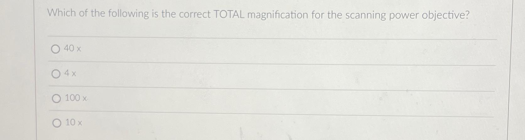 Solved Which of the following is the correct TOTAL | Chegg.com