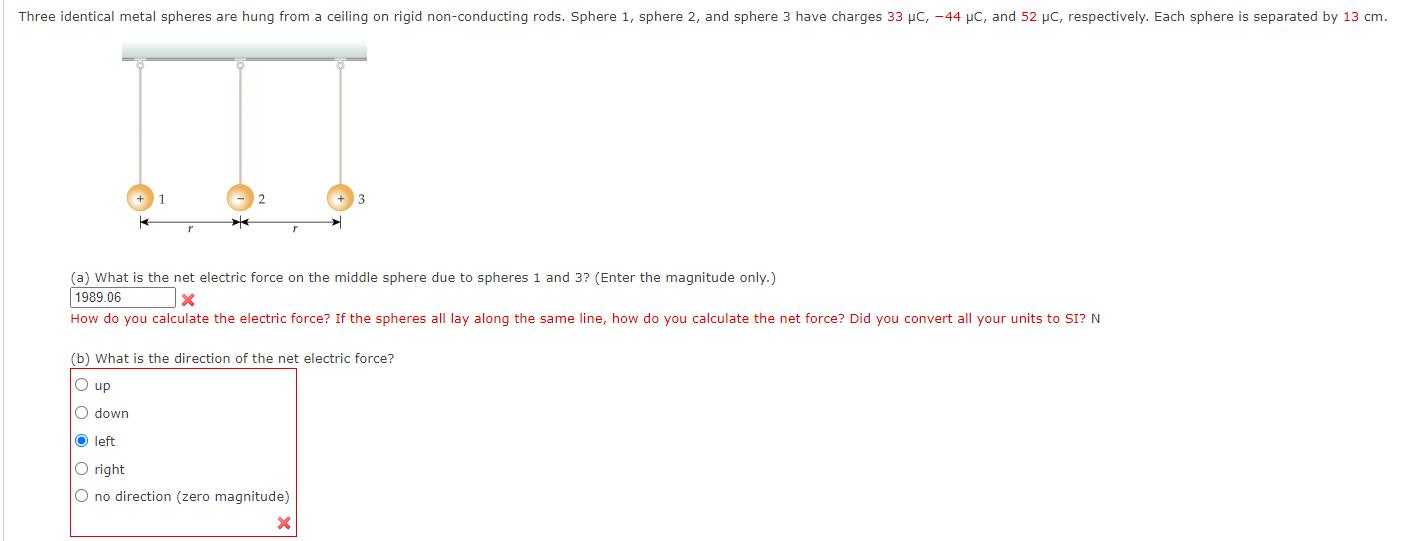 Solved (a) ﻿What is the net electric force on the middle | Chegg.com