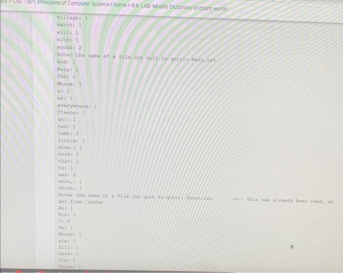 Solved 8.6.1: LAB Modify Dictionary to count wordsthis is | Chegg.com