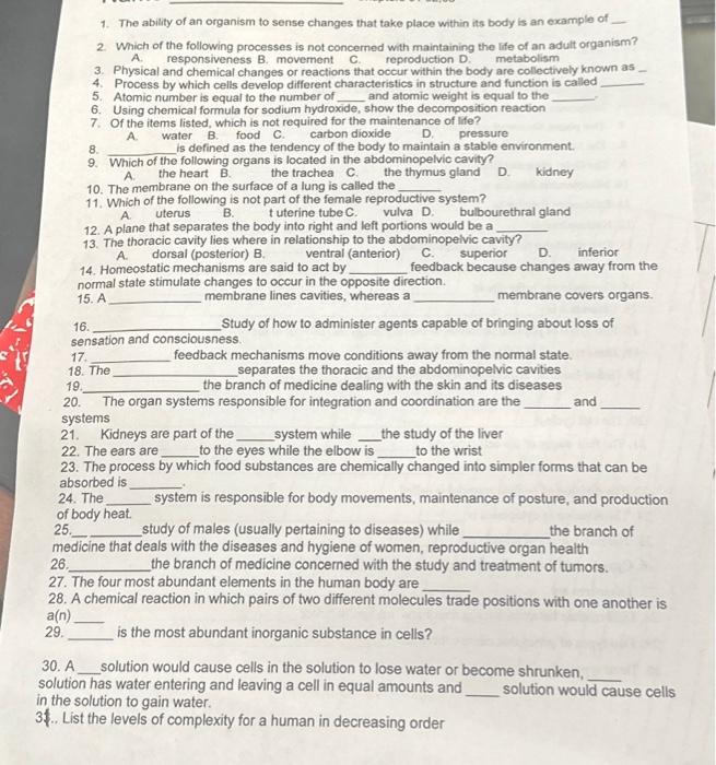 please answer 1-30 need asap | Chegg.com
