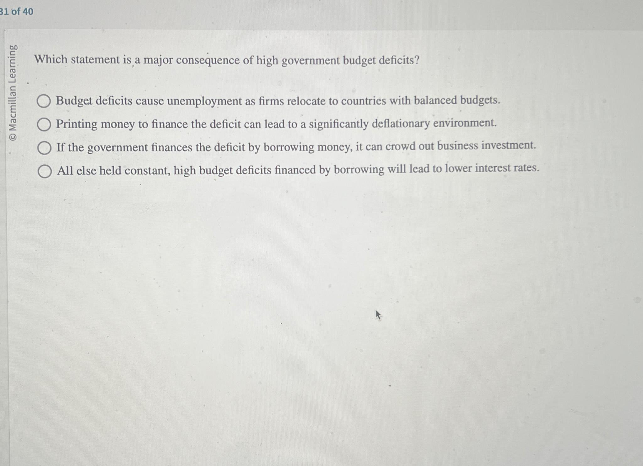 Solved Which statement is a major consequence of high | Chegg.com