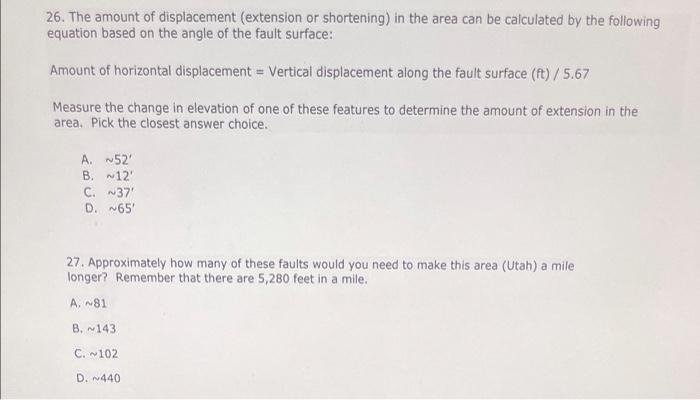 26. The amount of displacement (extension or | Chegg.com