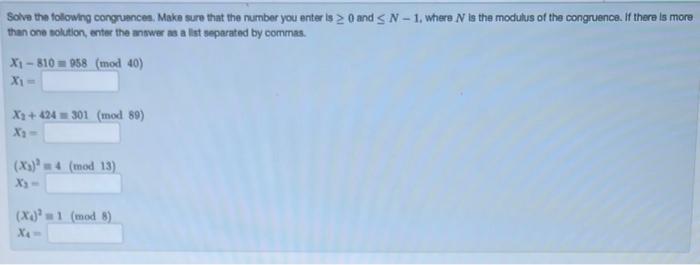 Solved Perform the following congruence computations. Make | Chegg.com
